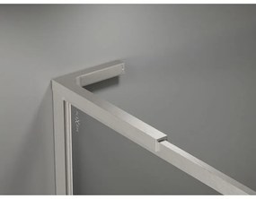 Mexen, Mexen Kioto-F L sprchová stěna s rámem 55 x 202 cm, průhledná 8 mm, broušený nikl - 800-055-174-97-00