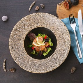 Lunasol - Talíř na těstoviny / Gourmet 27 cm – Gaya RGB Sand černý matný (451905)
