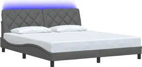 Rám postele s LED bez matrace Tmavě šedá 180x200 cm Látka 3310686