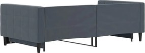 Válenda s přistýlkou tmavě šedá 100 x 200 cm samet 3196699