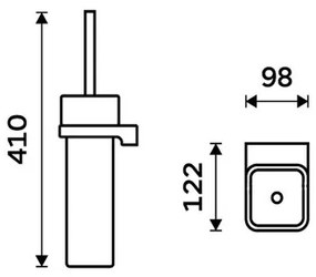 NIMCO MAC 29094K-90 - Nástěnná WC štětka MAYA bílá/matná černá