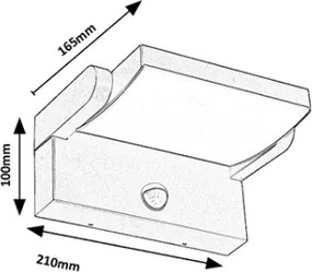 Brilagi-LED Venkovní nástěnné svítidlo se senzorem ANKLE LED/18W/230V 4000K IP65