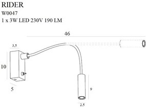 Maxlight Nástěnné svítidlo Maxlight W0047 RIDER