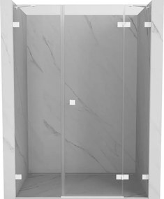 Mexen Lunar, pravé otočné sprchové dveře 155 cm, 8mm čiré sklo, bílý profil, 834S-155-050-20-00-P