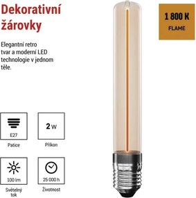 LED žárovka DECO FLAME T30 teplá bílá