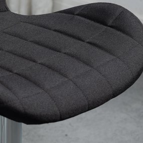 HOMCOM Sada 2 moderních barových židlí s nastavitelnou výškou sedáku 59-81 cm, 360° otáčení, lněné, černé