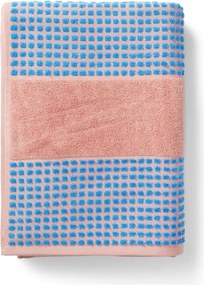 Modro-růžový froté ručník z Bio bavlny 50x100 cm Check – JUNA