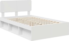 Rám postele s čelo Bílá 120 x 200 cm Masivní borové dřevo 3412096