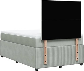 Box spring postel s matrací světle šedá 120 x 200 cm samet 3292304