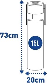 ALDA Prestige Pillar černá / Venkovní odpadkový koš s popelníkem / 15