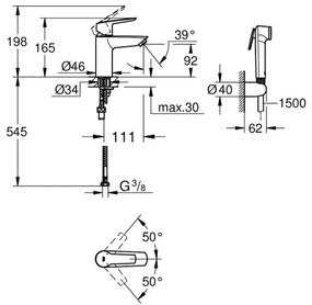 GROHE 23123003 - Umyvadlová baterie START 165 mm lesklý chrom