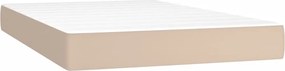 Box spring postel matrace a LED cappuccino 120x200cm umělá kůže 3135938