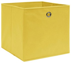 Úložné boxy 10 ks netkaná textilie 28 x 28 x 28 cm žluté - Default Title