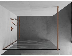 Mexen Kioto, sprchová zástěna Walk-In 120 x 200 cm, 8mm čiré sklo bílý vzor, ​​měděný matný profil, 800-120-101-65-97