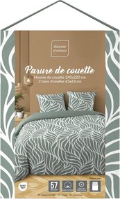 Zelené 3dílné bavlněné povlečení na dvoulůžko/prodloužené 240x220 cm Morgane – douceur d'intérieur