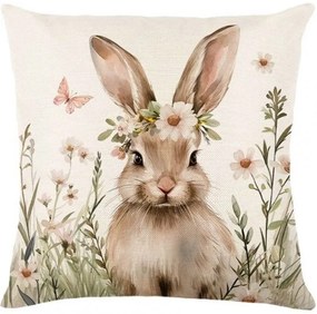 Lněný povlak na polštář BUNNIETTE 45x45 cm, krémový
