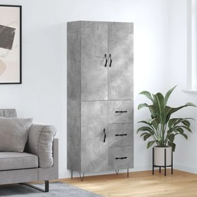 Skříň highboard betonově šedá 69,5x34x180 cm kompozitní dřevo 3198093