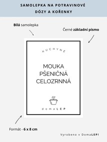 MOUKA PŠENIČNÁ CELOZRNNÁ - omyvatelná samolepka na dózu, výběr rozměrů Ø 5 cm / 5 x 5 cm / 6 x 8 cm | DomaLEP