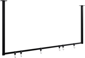 Šatní tyč Fenton 120x60 cm Sada 6 ks – černá