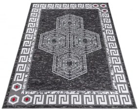 Moderní kusový koberec ATENA FH12A tmavě šedý Rozměr: 80x150 cm