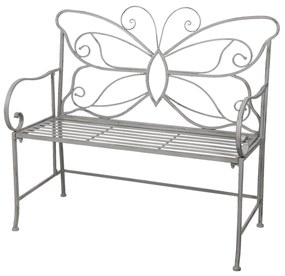 Šedá kovová zahradní lavice Butterfly - 108*55*99 cm