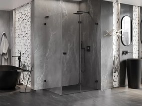 Mexen Lunar-F L, sprchový kout pravý 90 x 70 cm, 8mm čiré sklo, černý profil, 836L-090-070-70-00-P