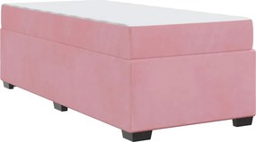 Rám postele s matrací Růžová 100 x 200 cm textil 3399277