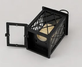 lucerna, bateriová, sada 2 ks, styl retro, plast, 35x14x14 cm, černá, Dekorino SD20260043