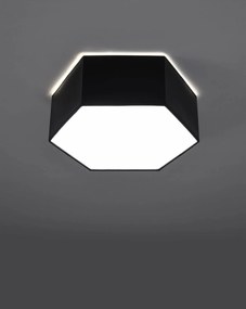 Stropní svítidlo Sunde, 1x černé plastové stínítko, (bílý plast)