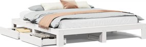 Postel bez matrace bílá 200 x 200 cm masivní borovice 3308988