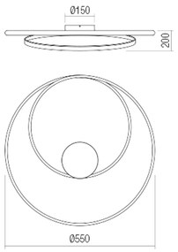 Redo 01-1887 stropní LED stmívatelné svítidlo Torsion bronz, 29W, 4000K, ø55cm