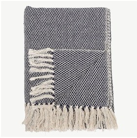 Modrá deka Bloomingville Throw, 130 x 160 cm