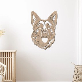 dřevo života Dřevěná dekorace NĚMECKÉHO OVČÁKA Zvolte rozměr (cm): 53x80, Zvolte barvu dekoru: Dub Sonoma