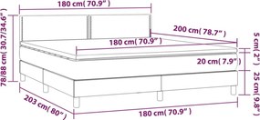 Box spring postel s matrací tmavě šedá 180x200 cm textil 3139994