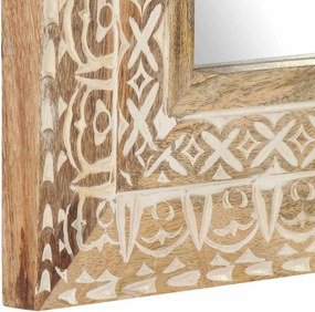 Ručně vyřezávané zrcadlo 50 x 50 x 2,6 cm masivní mangovník 321644