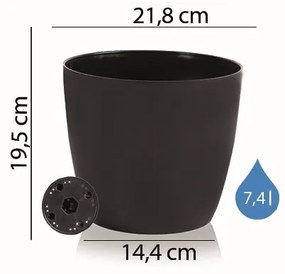 ALFIstyle Dekorativní květináč průměr 21,8cm, černá