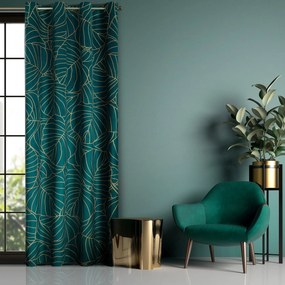 ZATEMŇOVACÍ ZÁVĚS NA KROUŽCÍCH LIMITED COLLECTION LILI2 140X250 CM TYRKYSOVÁ