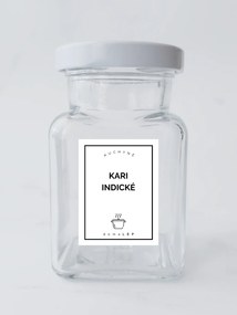 Samolepka na kořenky KARI INDICKÉ bílá 3 × 4 cm tučné písmo