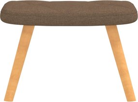 Relaxační křeslo se stoličkou hnědé textil 327537