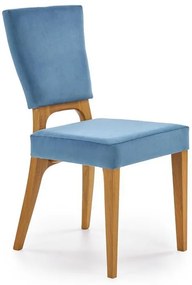 Jídelní židle WENANTY (dub medový / modrá)