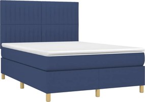 Box spring postel s matrací modrá 140x200 cm textil 3142503