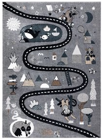 Dywany Łuszczów Dětský kusový koberec Fun Route Street animals grey Rozměry koberců: 160x220