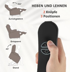 HOMCOM TV křeslo se stojánkem Elektrické polohovací křeslo s funkcí polohování, masážní funkcí, TV křeslo s funkcí vyhřívání, pružinovým jádrem, dálk…