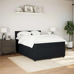 Box spring postel s matrací černá 140x200 cm samet 3290060