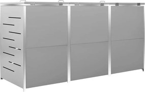 Přístřešek na tři popelnice 207 x 77,5 x 115 cm nerezová ocel 149560