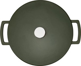 Elmich Smaltovaný litinový hrnec Ember 24 cm - olivově zelená