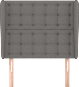 Čelo postele typu ušák tmavě šedé 103x23x118/128 cm textil 3118381