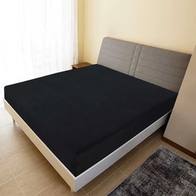 Jersey prostěradla 2 ks černá 180x200 cm bavlna 136219