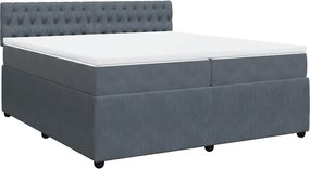 Box spring postel s matrací tmavě šedá 200x200 cm samet 3290137