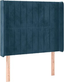 Box spring postel s matrací a LED tmavě modrá 90x190 cm samet 3139659